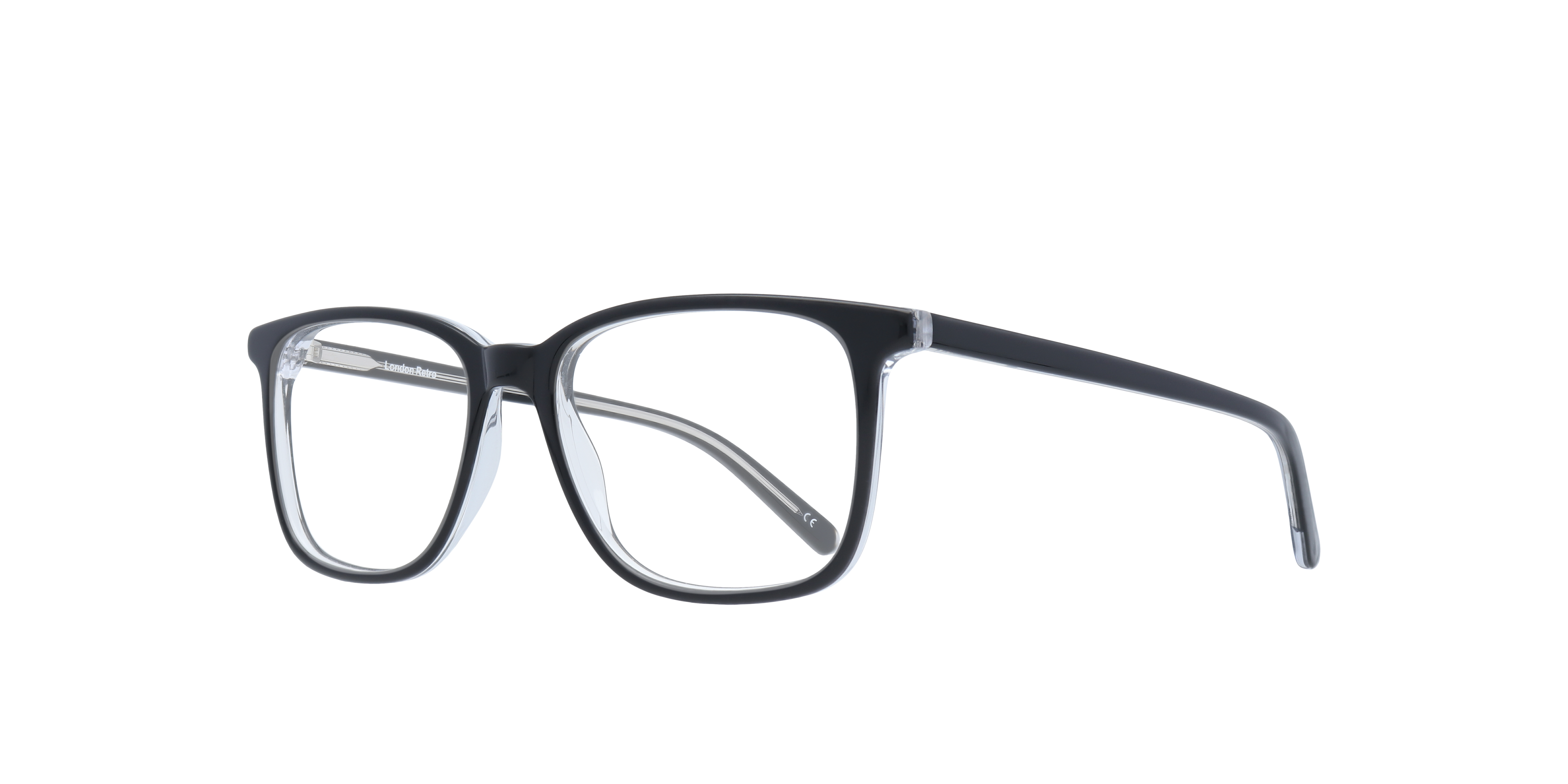 Glasses Direct ™ -Highgate Square Black & Crystal Full Rim Eyeglasses