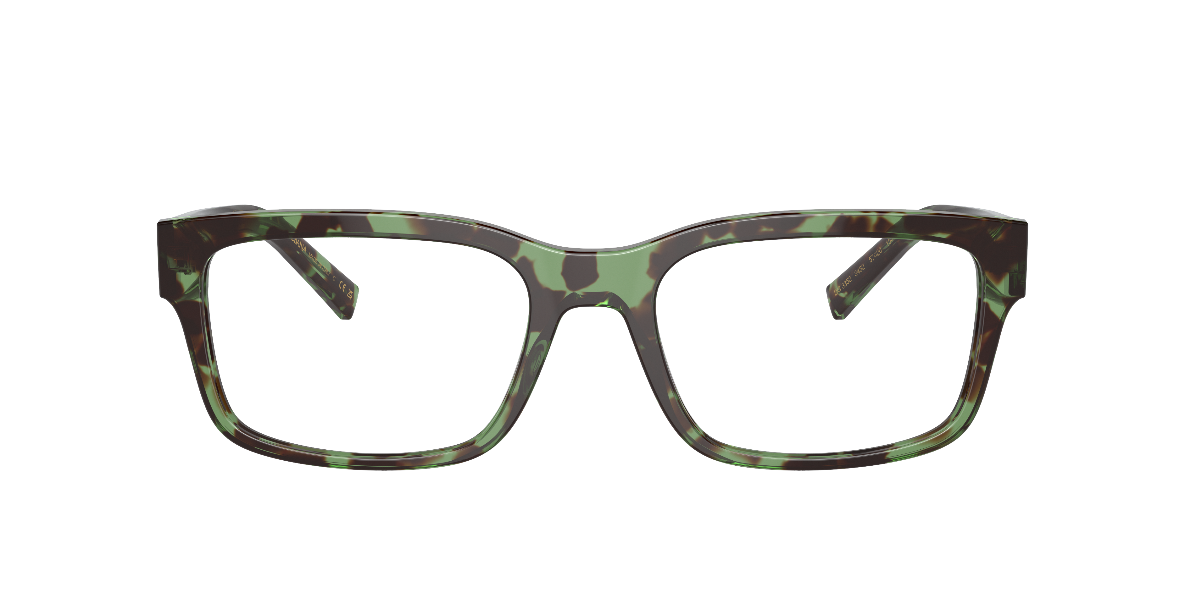 Glasses Direct ™ -DG3352 - Rectangle Havana Green Frame Glasses For Men