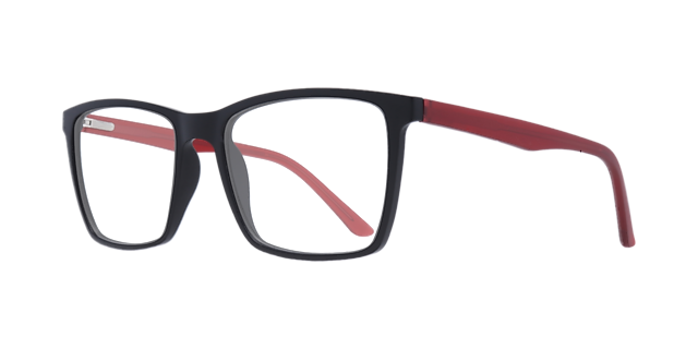 Glasses Direct ™ -Brad Square Matte Black & Red Glasses for Men