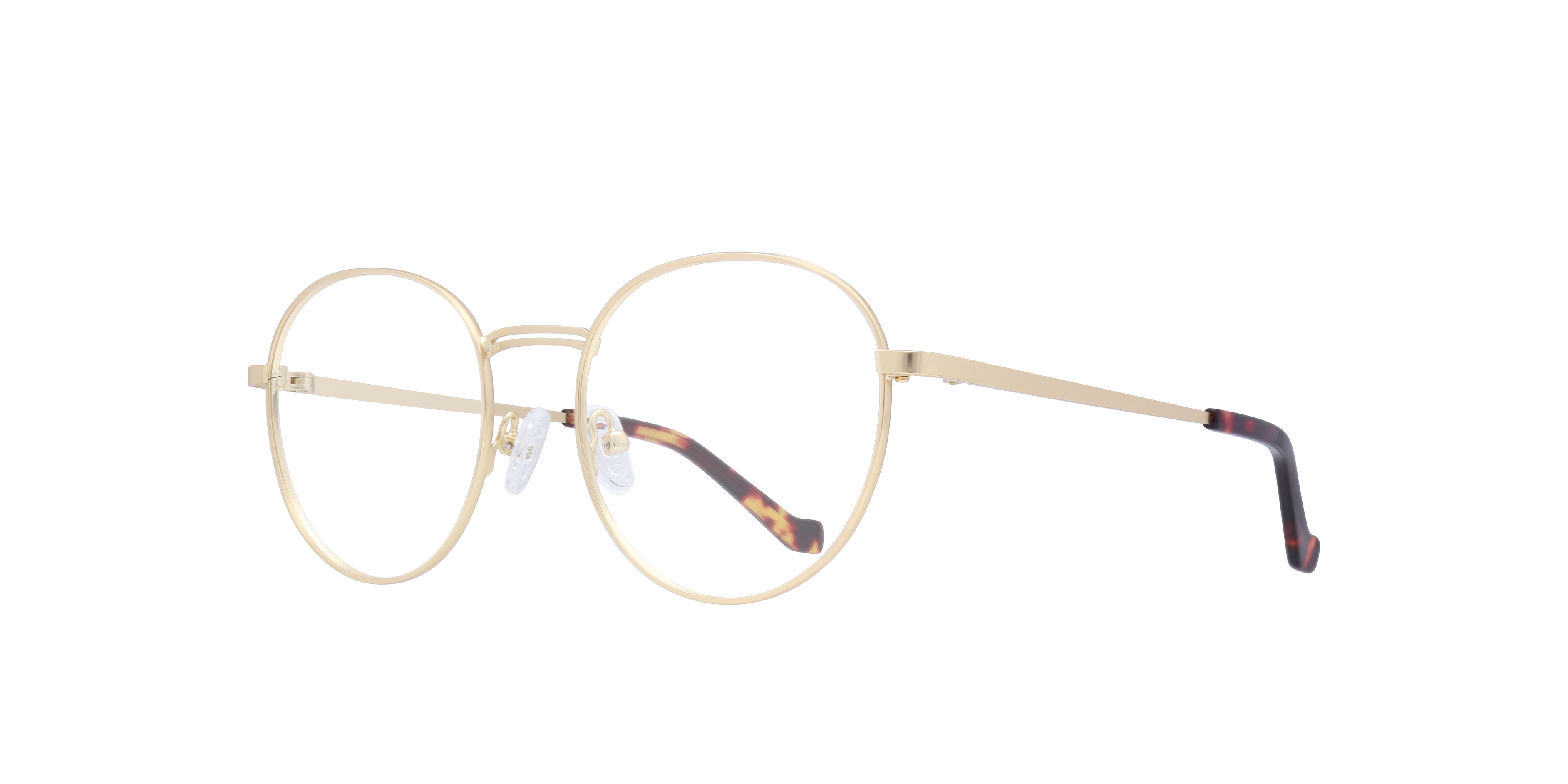 Glasses Direct ™ -Franky Round Matte Gold Full Rim Eyeglasses