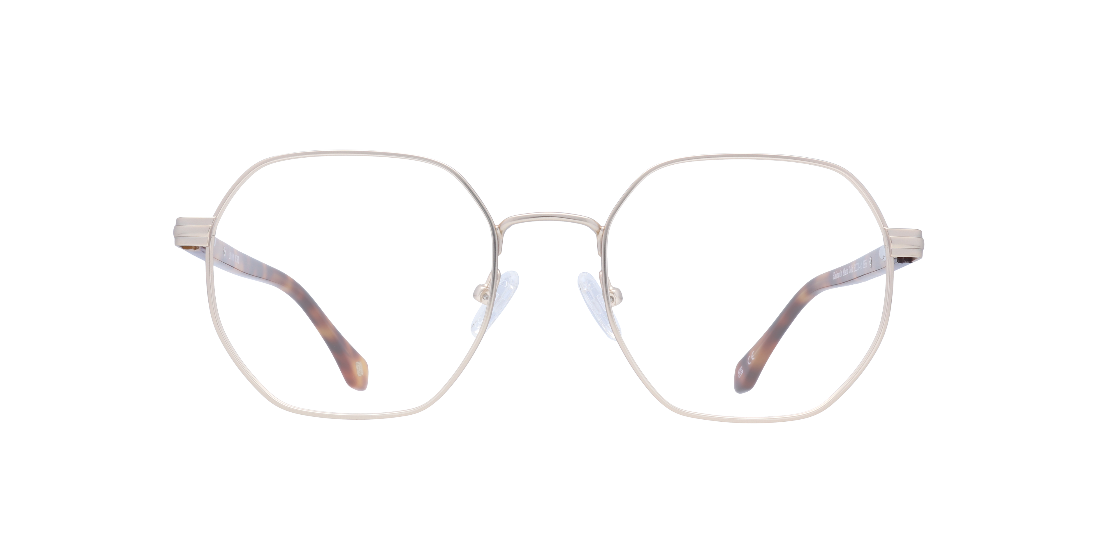 Glasses Direct ™ -Hainault Irregular Matte Gold Full Rim Eyeglasses