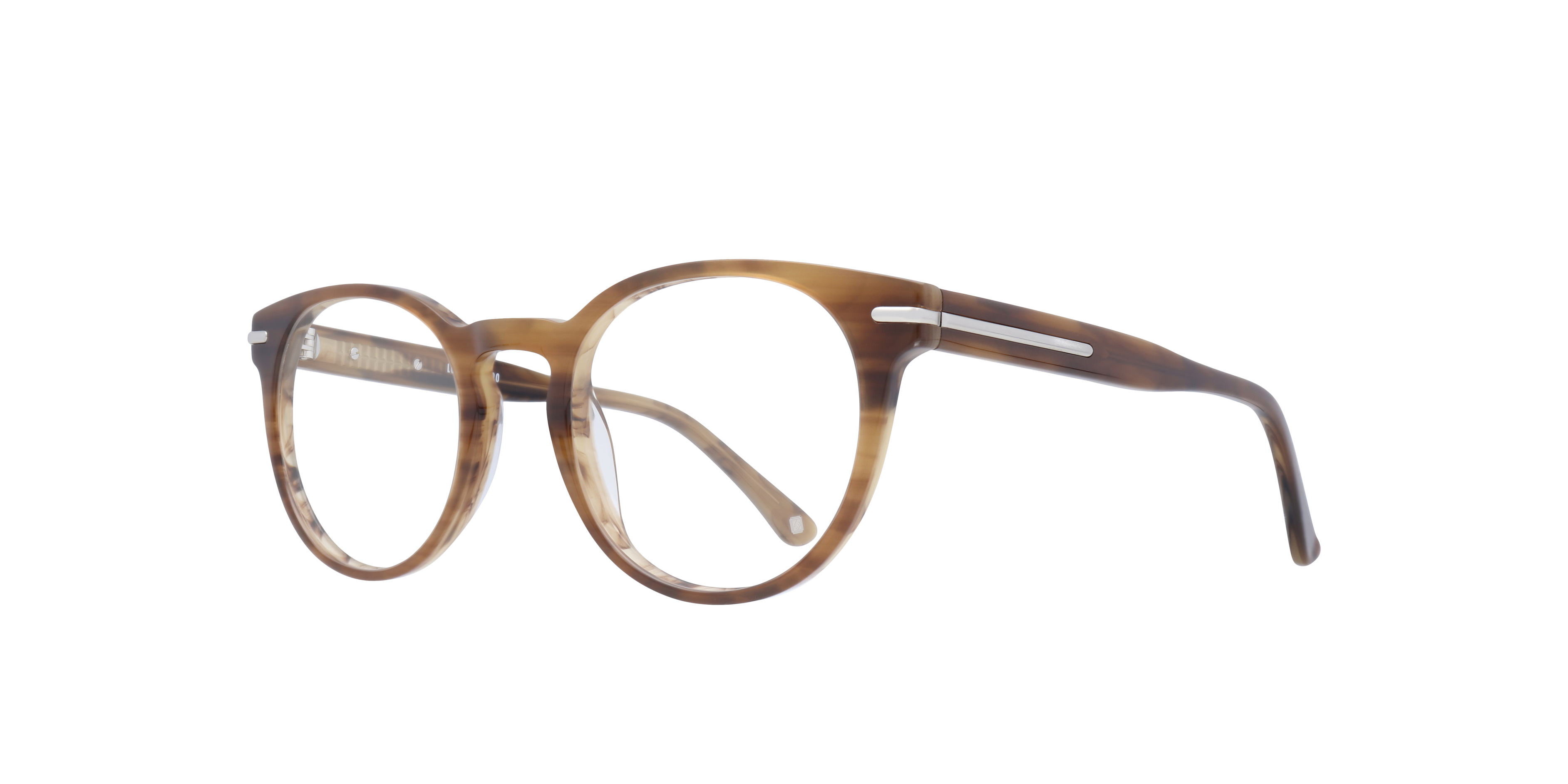 Glasses Direct ™ -Dalston Round Shiny Brown Horn Full Rim Eyeglasses