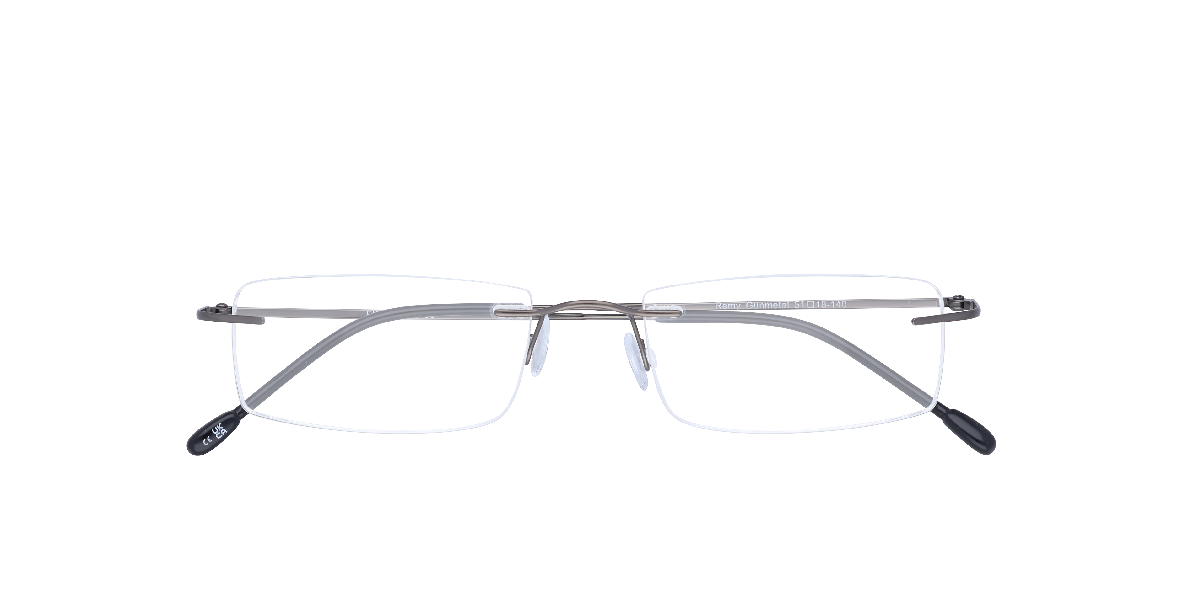 Glasses Direct ™ -Remy Rectangle Matte Gunmetal Glasses for Men