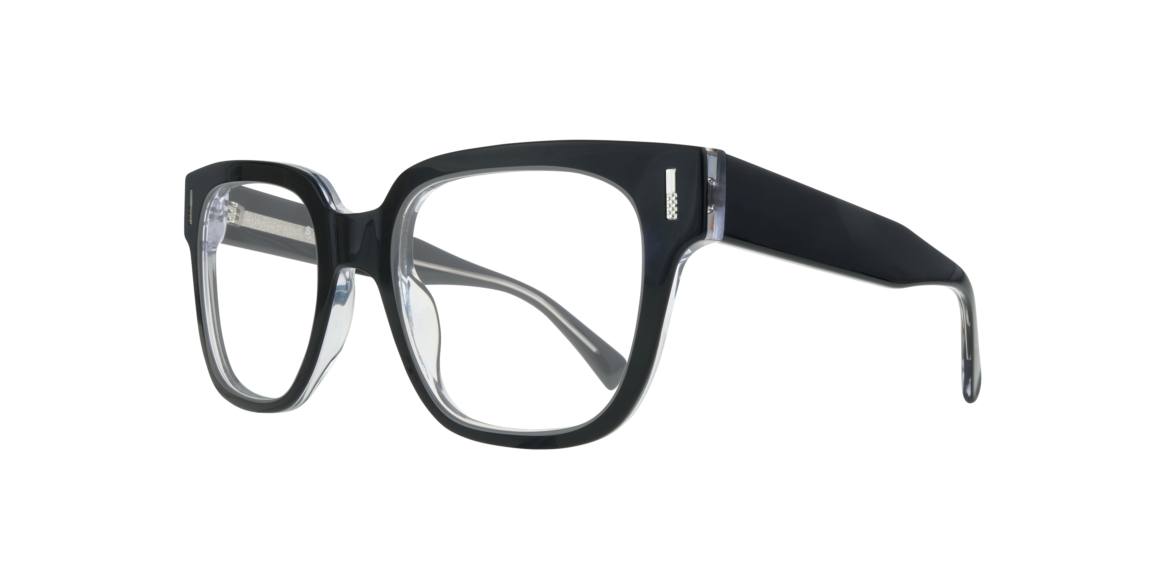 Glasses Direct ™ -Jenny Square Black & Crystal Clear Glasses for Women