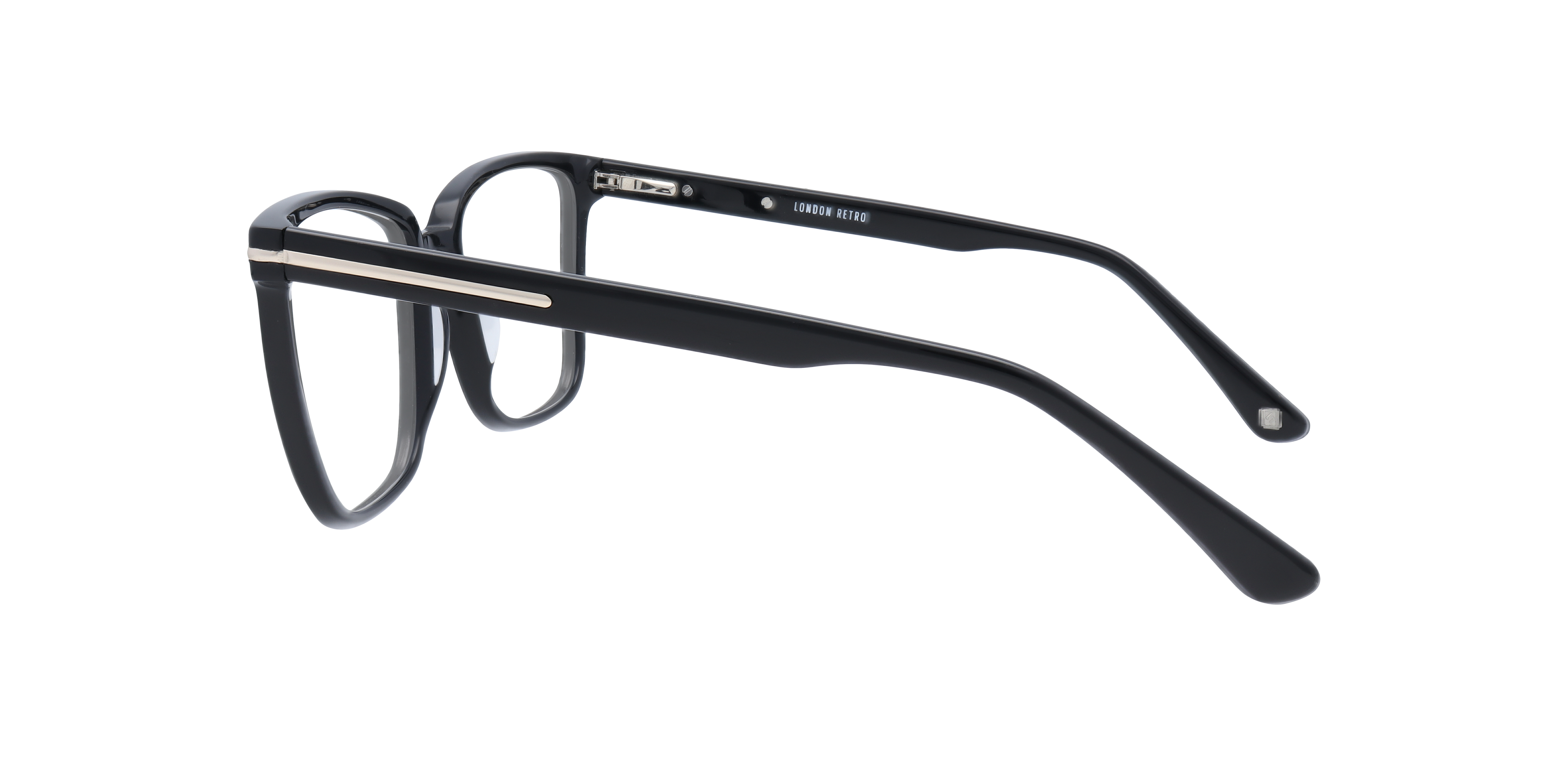 Glasses Direct ™ -Balham Square Shiny Black & Gold Full Rim Eyeglasses