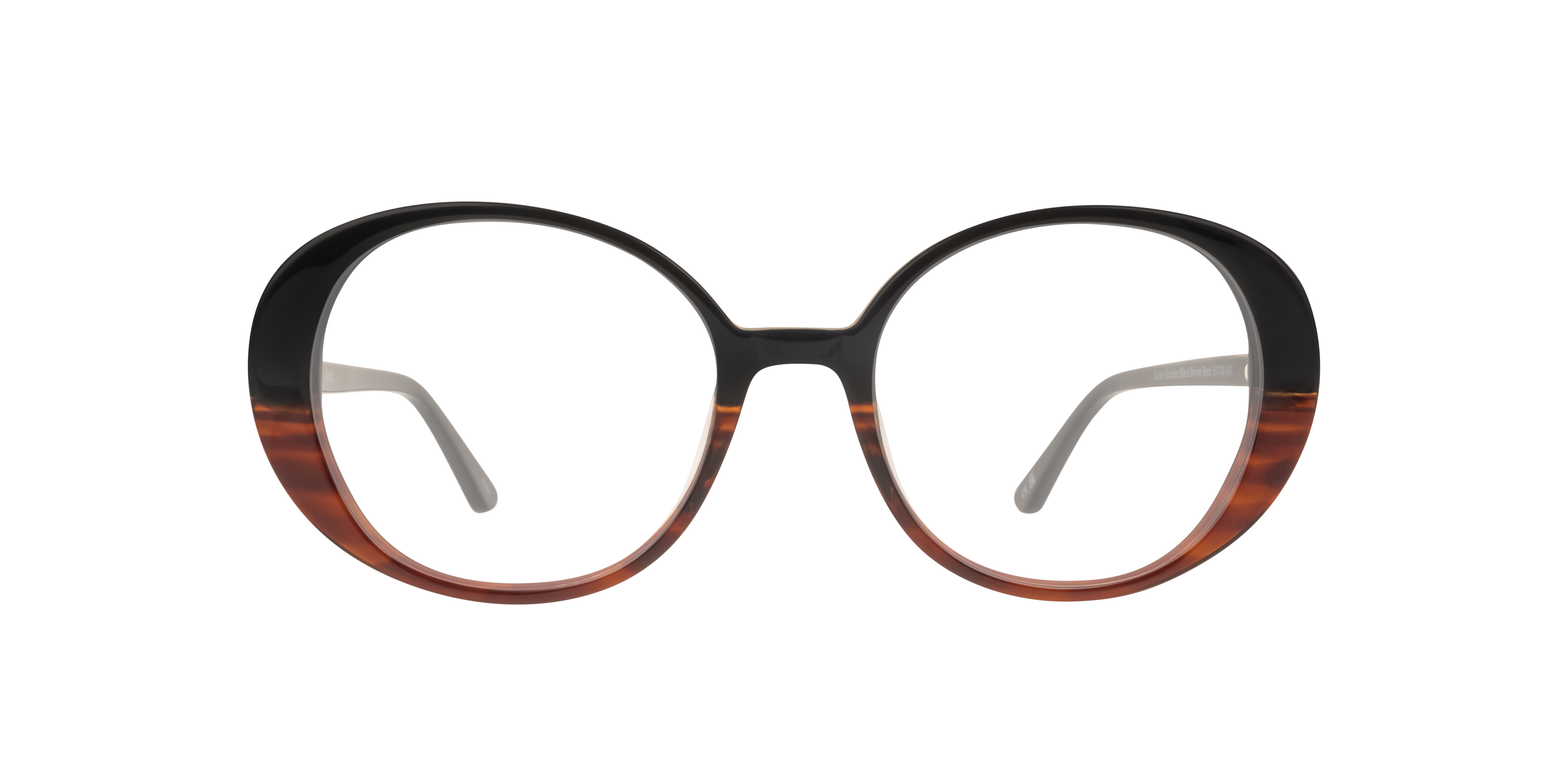 Glasses Direct ™ -Hattie Oval Gradient Black & Brown Horn Glasses for Women
