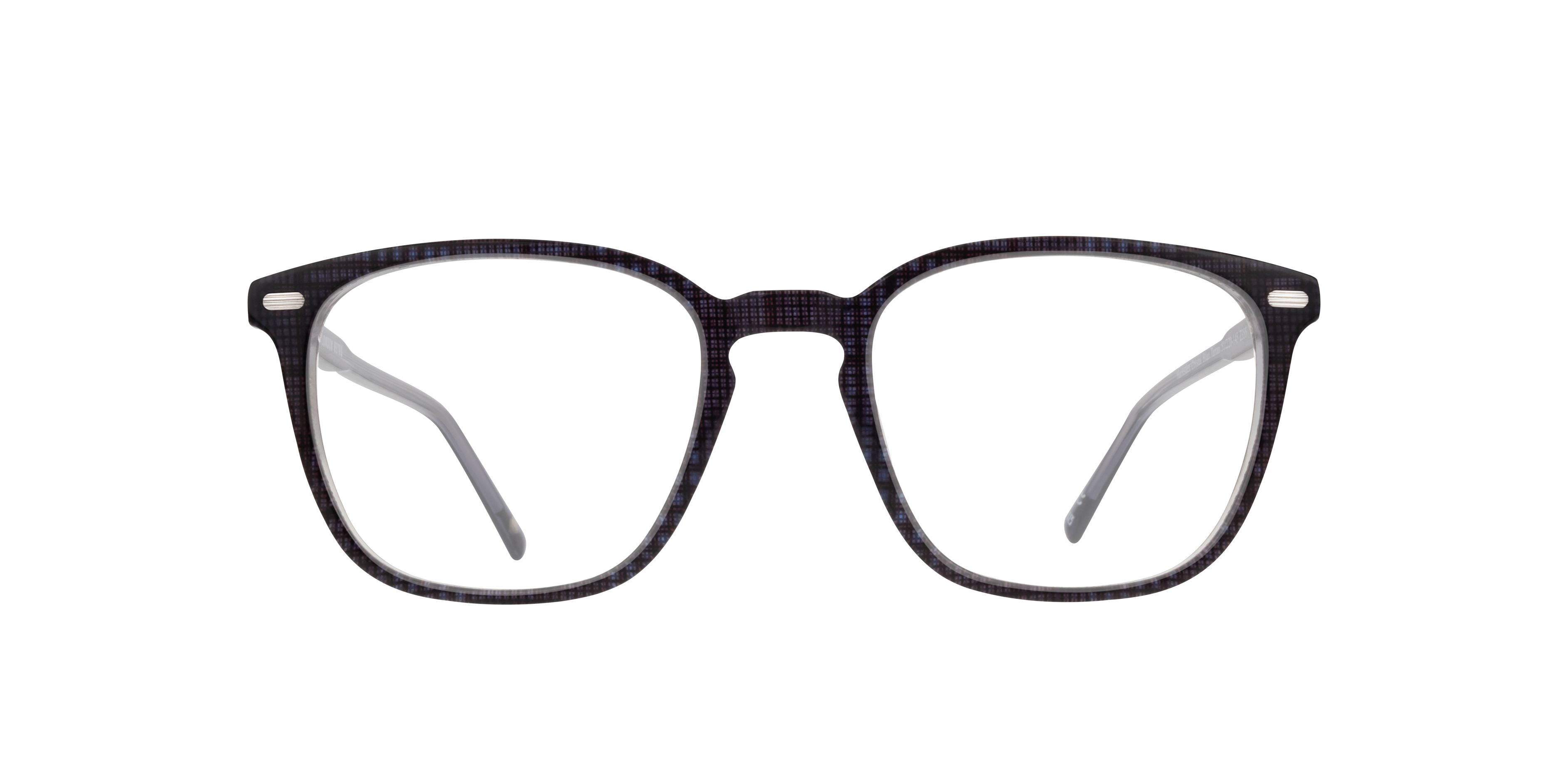 Glasses Direct ™ -Harlesden Square Crystal Blue Tartan Full Rim Eyeglasses