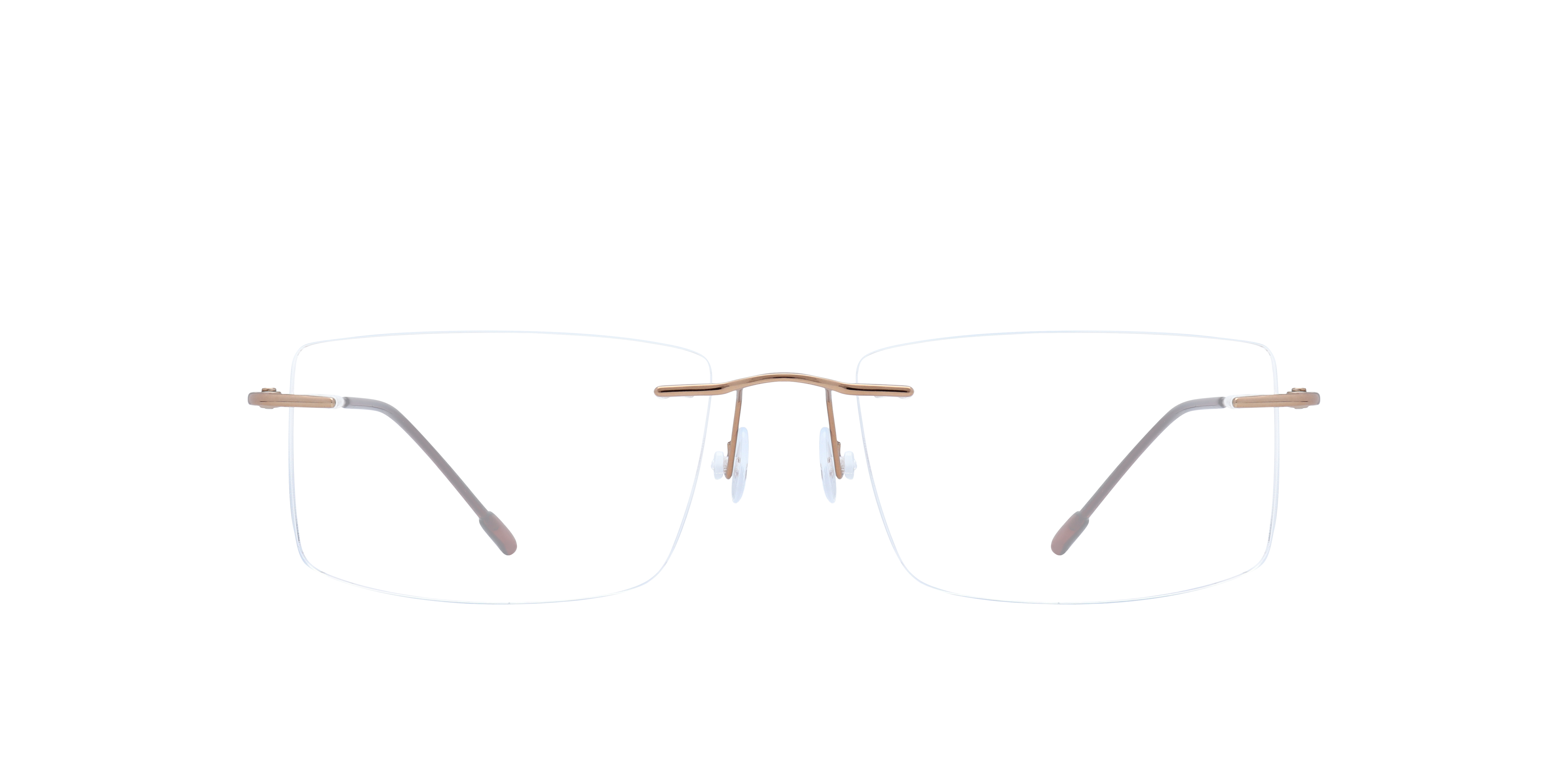Glasses Direct ™ -Guardian Rectangle Bronze Semi Rimless Eyeglasses