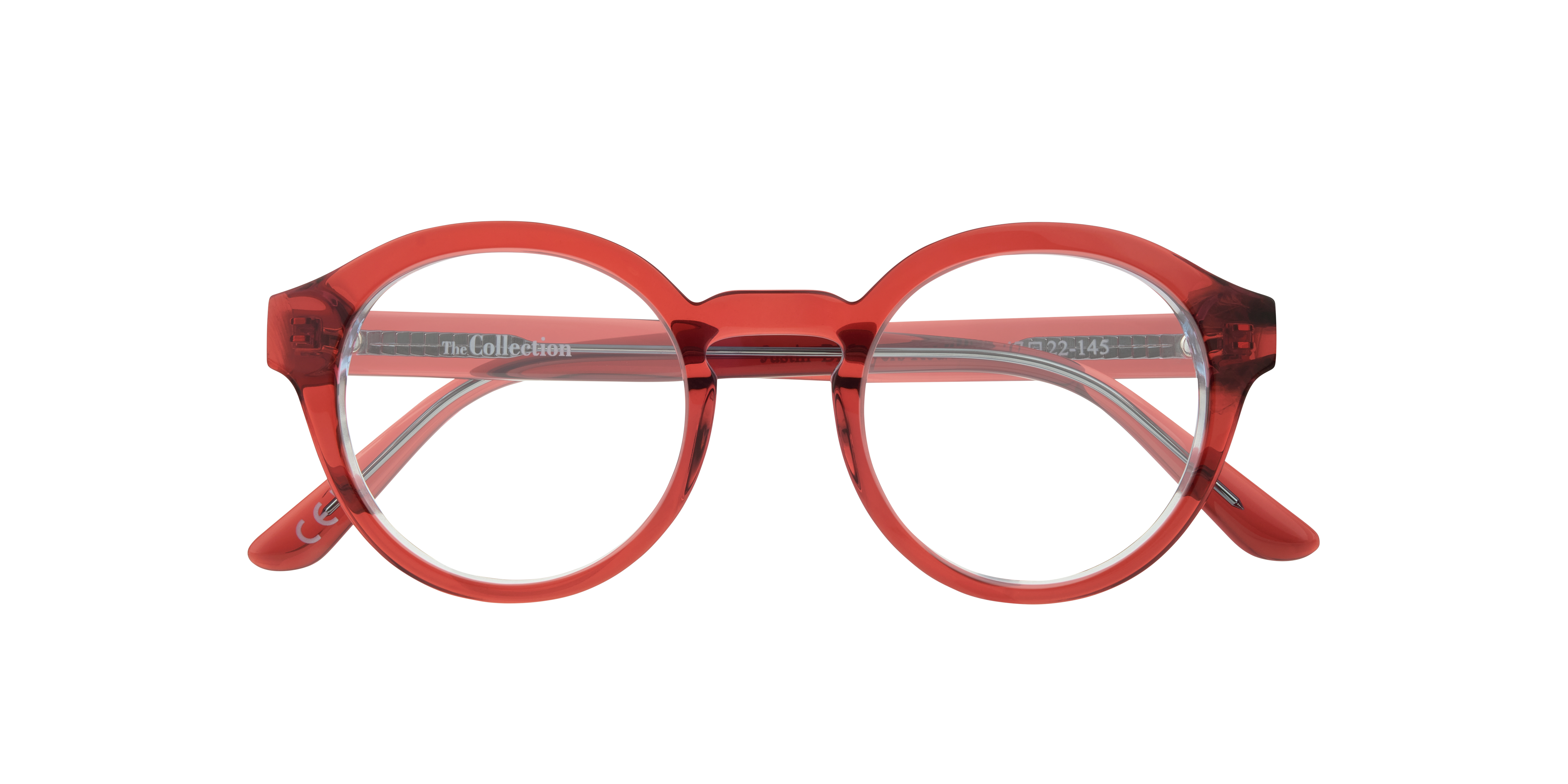Glasses Direct ™ -Justin Round Bi Layers Red & Blue Full Rim Eyeglasses