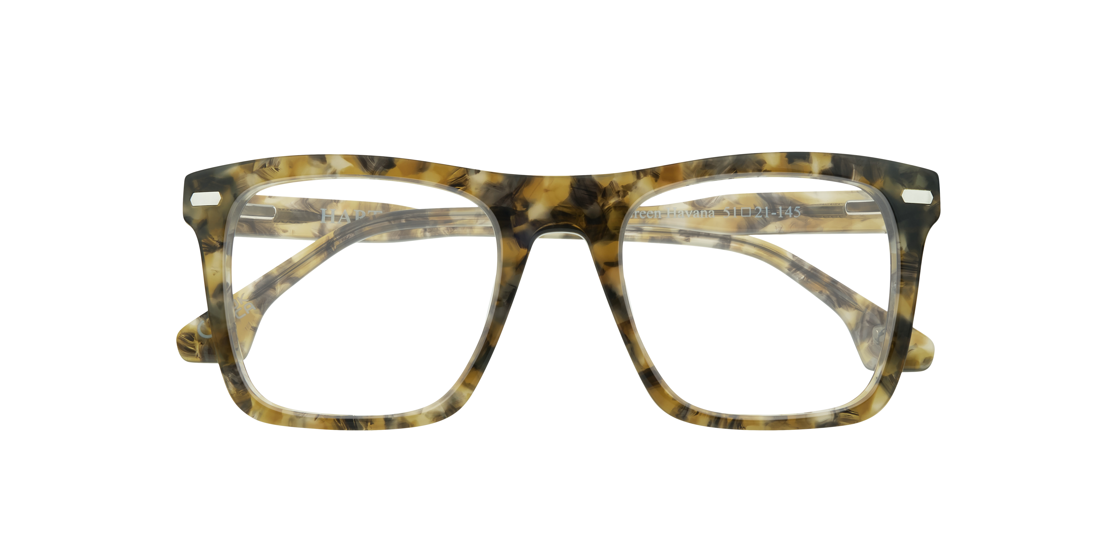 Glasses Direct ™ -Jagger Square Green Havana Glasses for Men