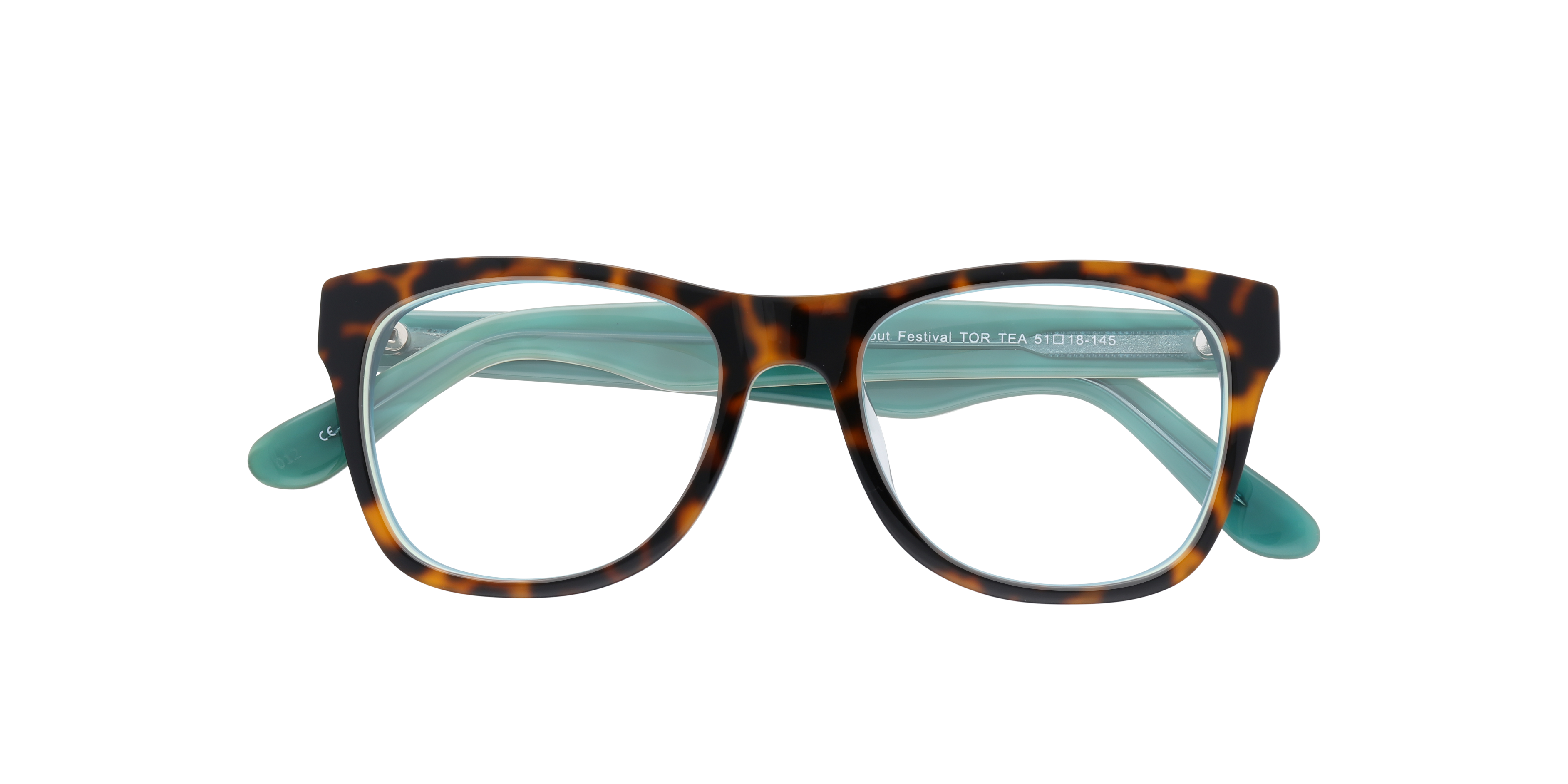 Glasses Direct ™ -Festival Square Tortoise Teal Full Rim Eyeglasses
