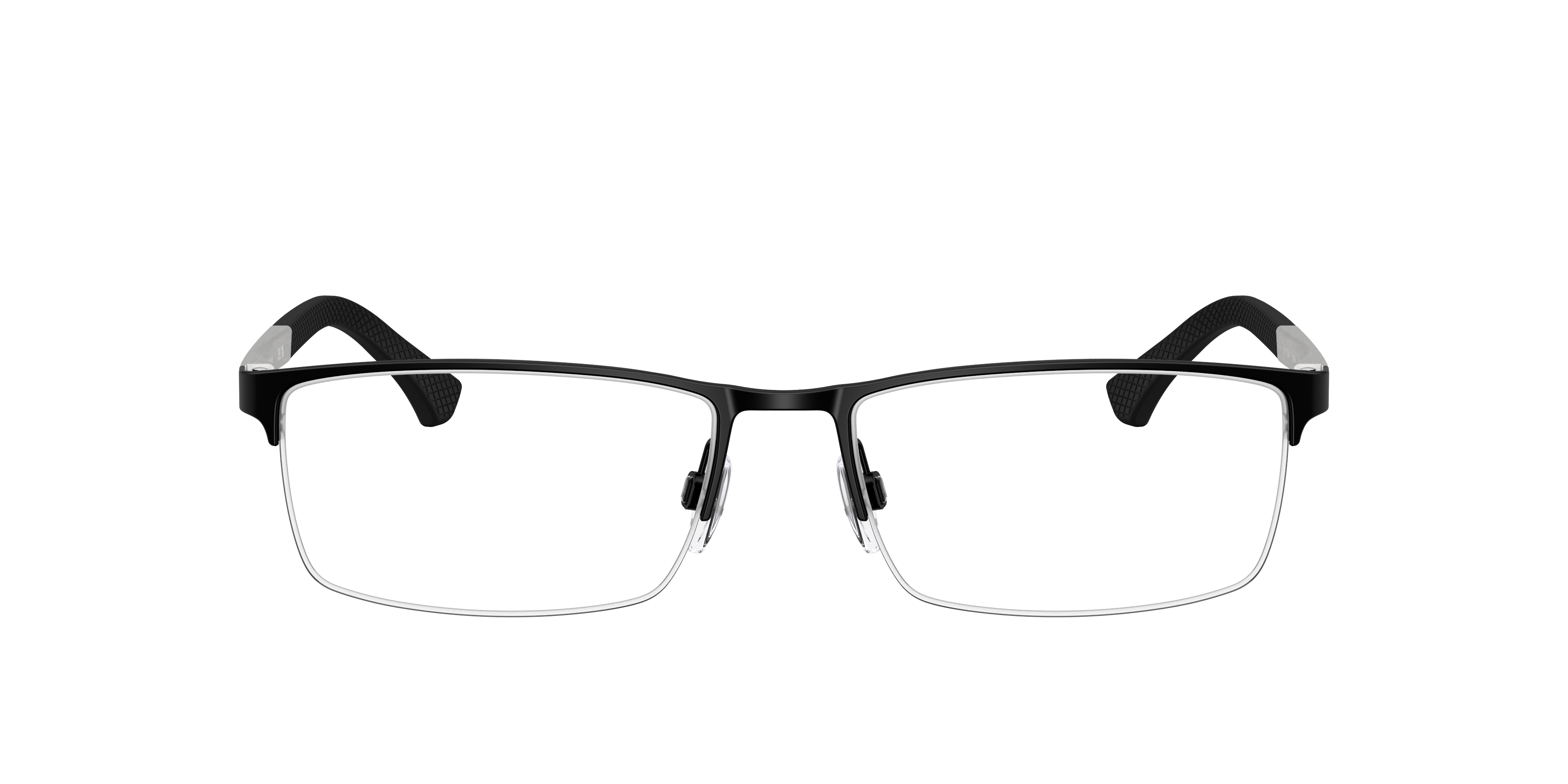 Glasses Direct ™ -EA1041 - Rectangle Rubber Black Frame Glasses For Men