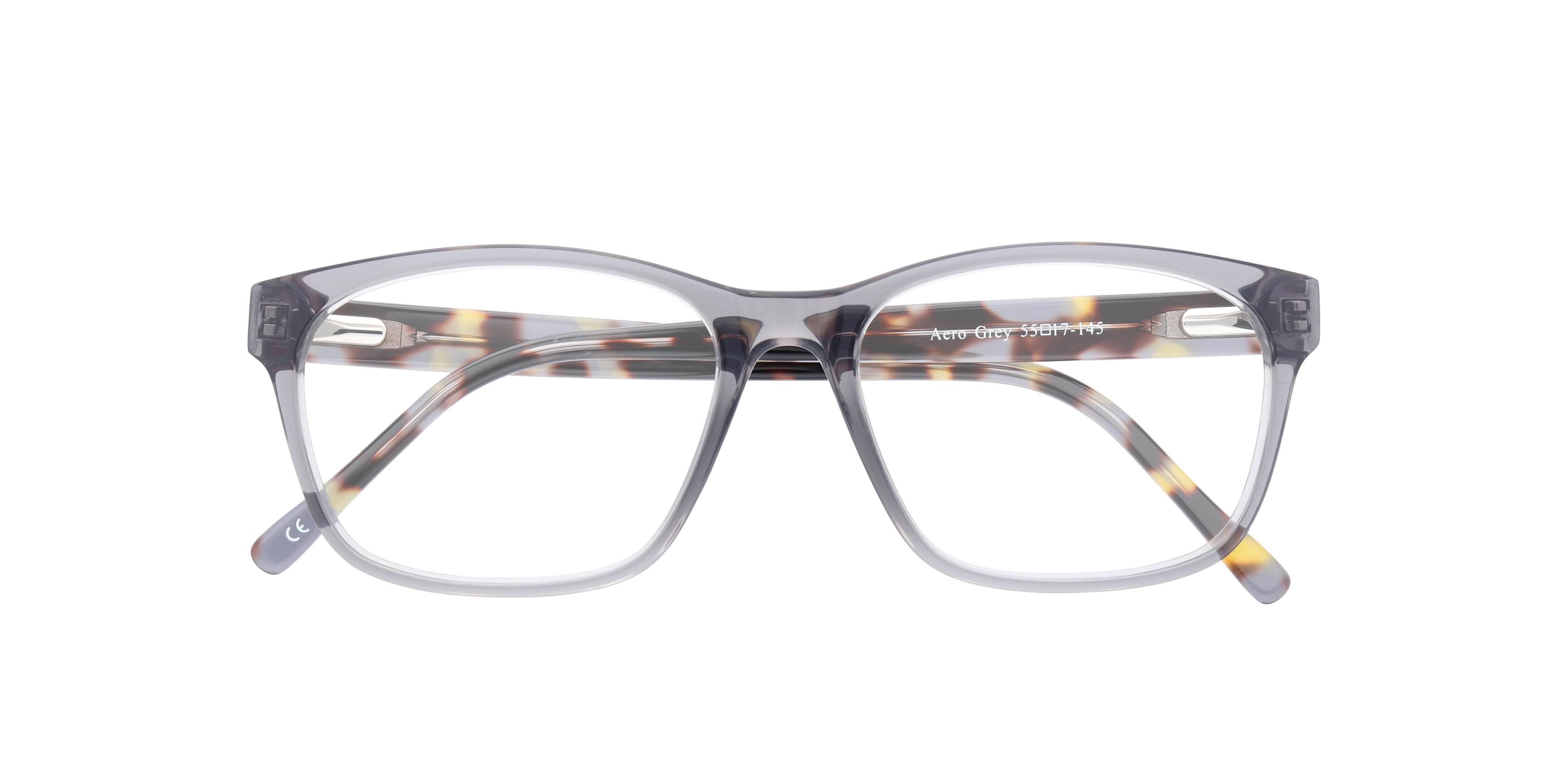 Glasses Direct ™ -Aero Rectangle Grey Full Rim Eyeglasses