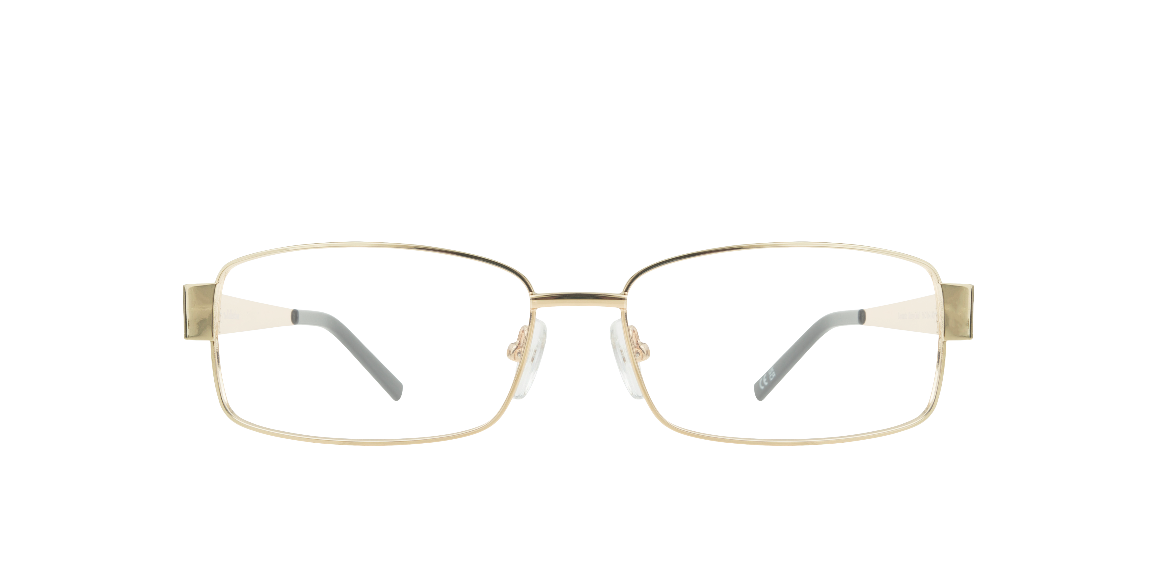 Glasses Direct ™ -Leonardo Rectangle Shiny Gold Glasses for Men