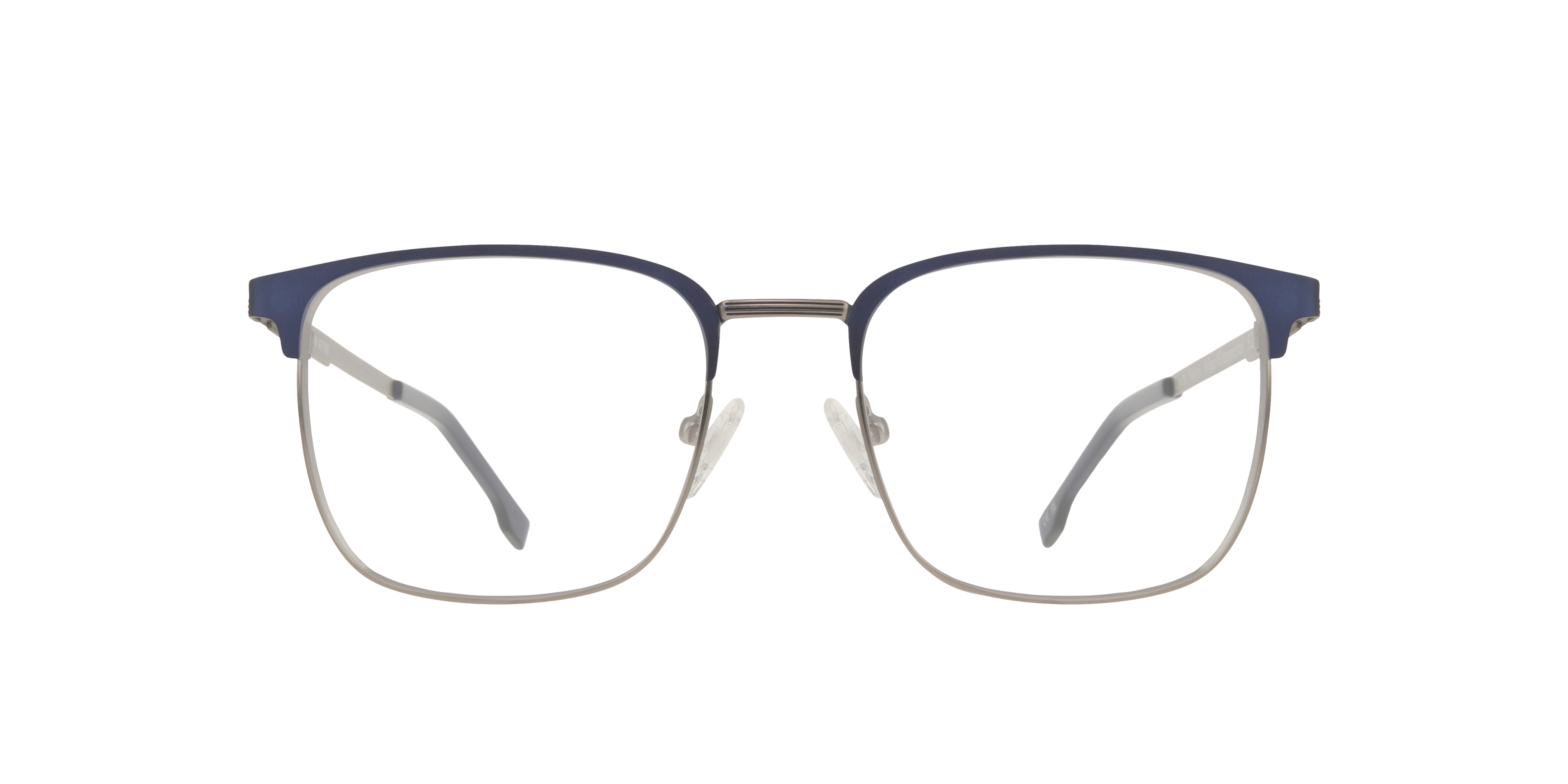 Glasses Direct ™ -Lock Square Navy Blue & Gunmetal Glasses for Men