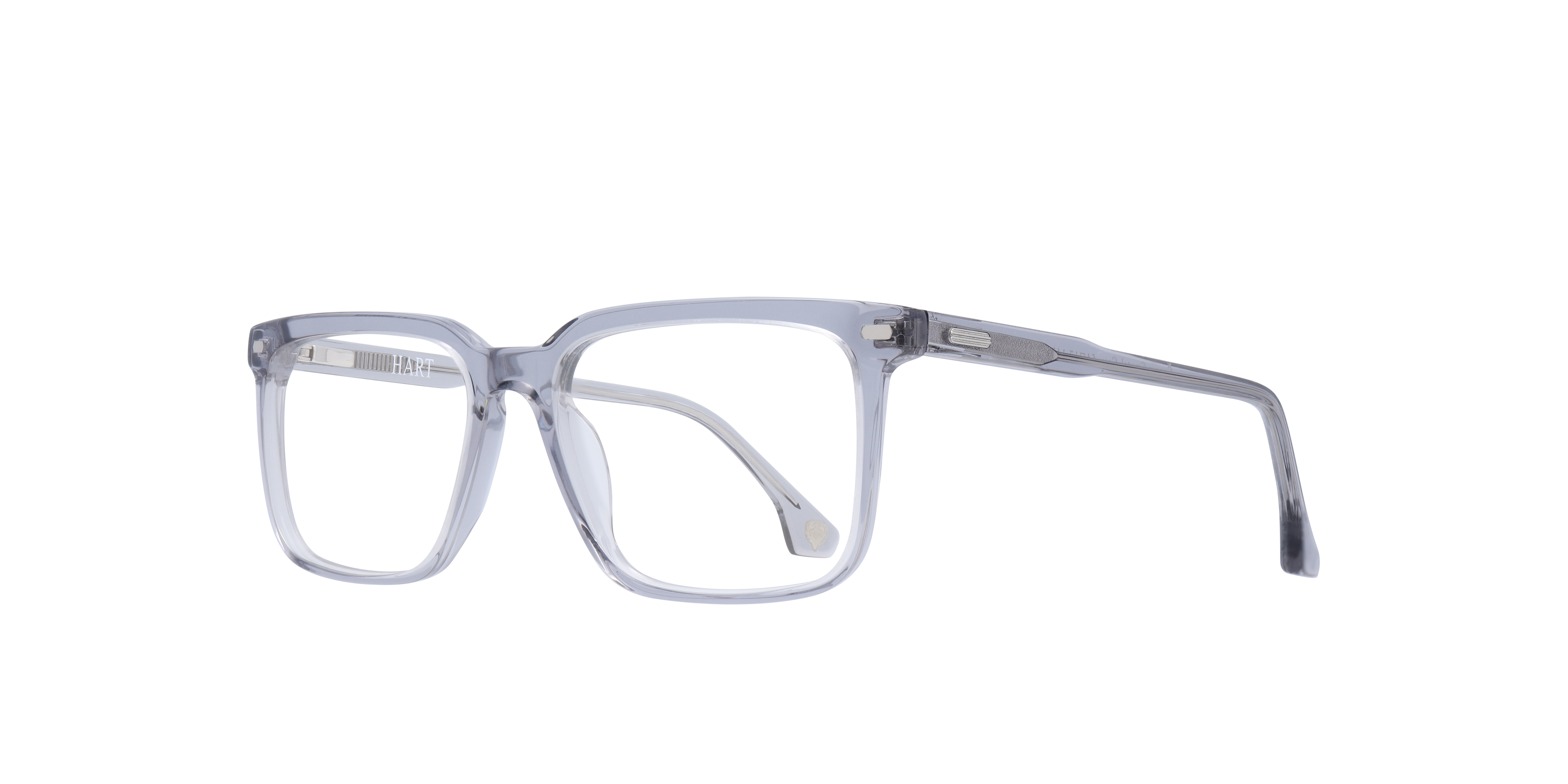 Glasses Direct ™ -Gunner Rectangle Crystal Grey Glasses for Men