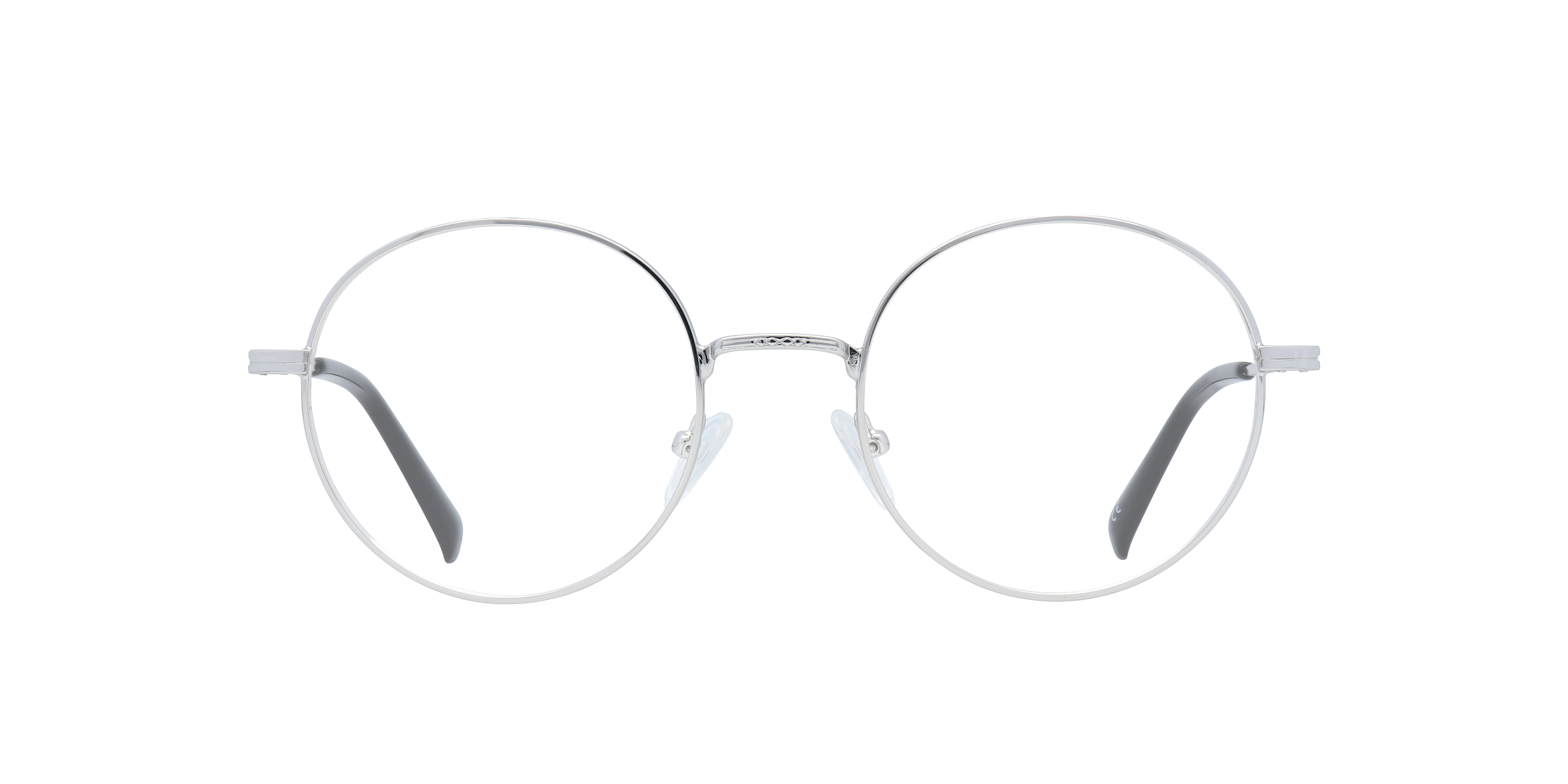 Glasses Direct ™ -Everly Round Shiny Silver Full Rim Eyeglasses