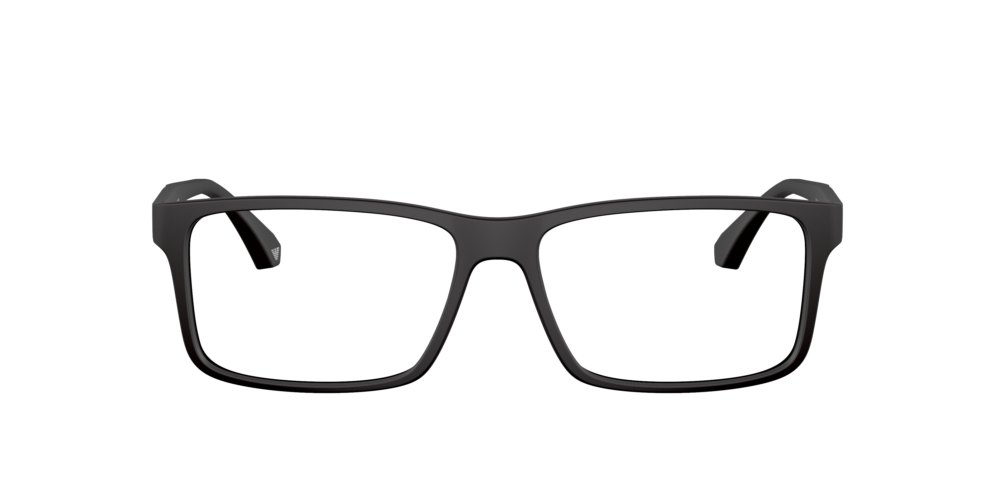 Glasses Direct ™ -EA3038 - Rectangle Rubber Black Frame Glasses For Men