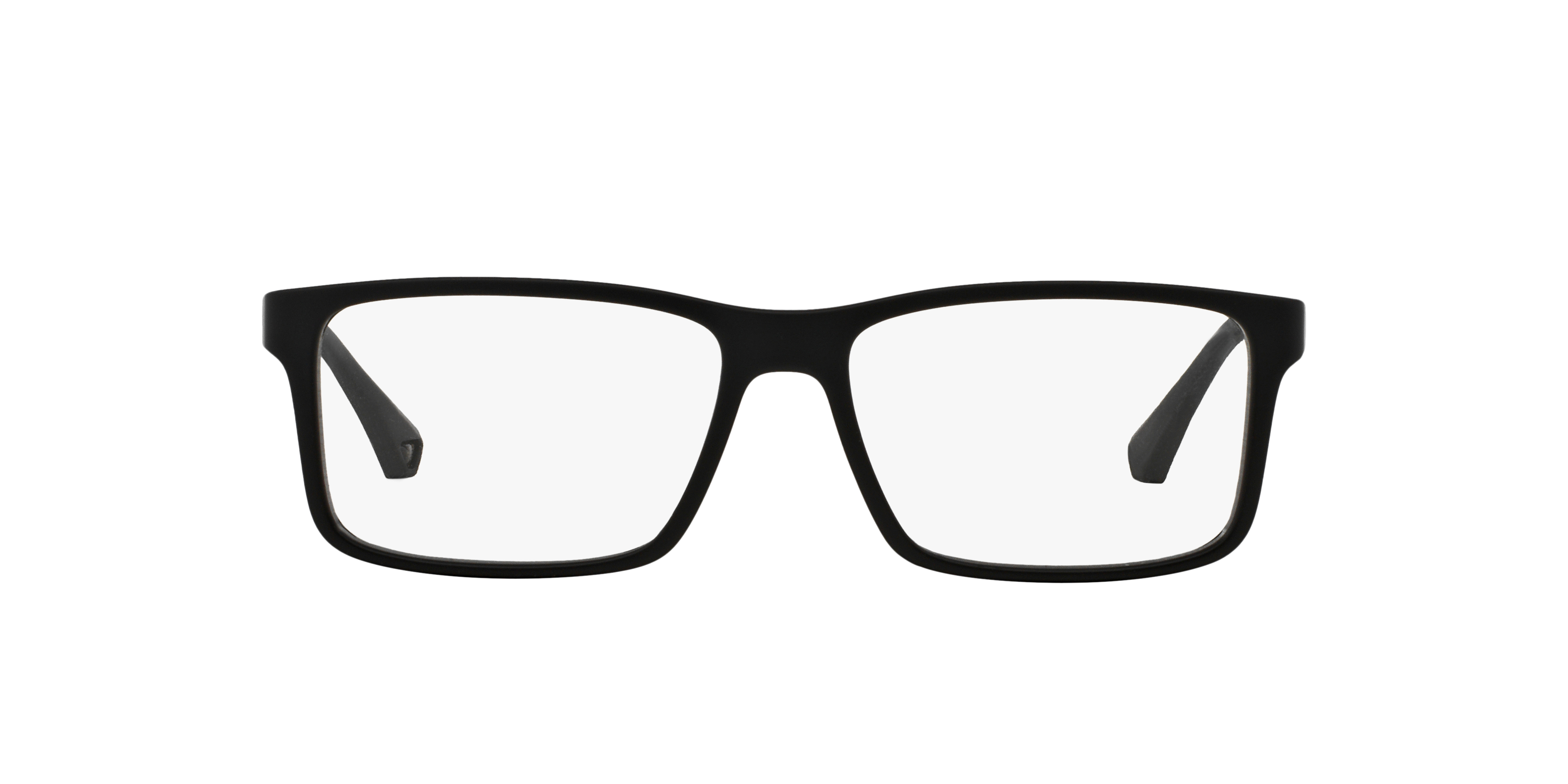 Glasses Direct ™ -EA3038 - Rectangle Rubber Black Frame Glasses For Men