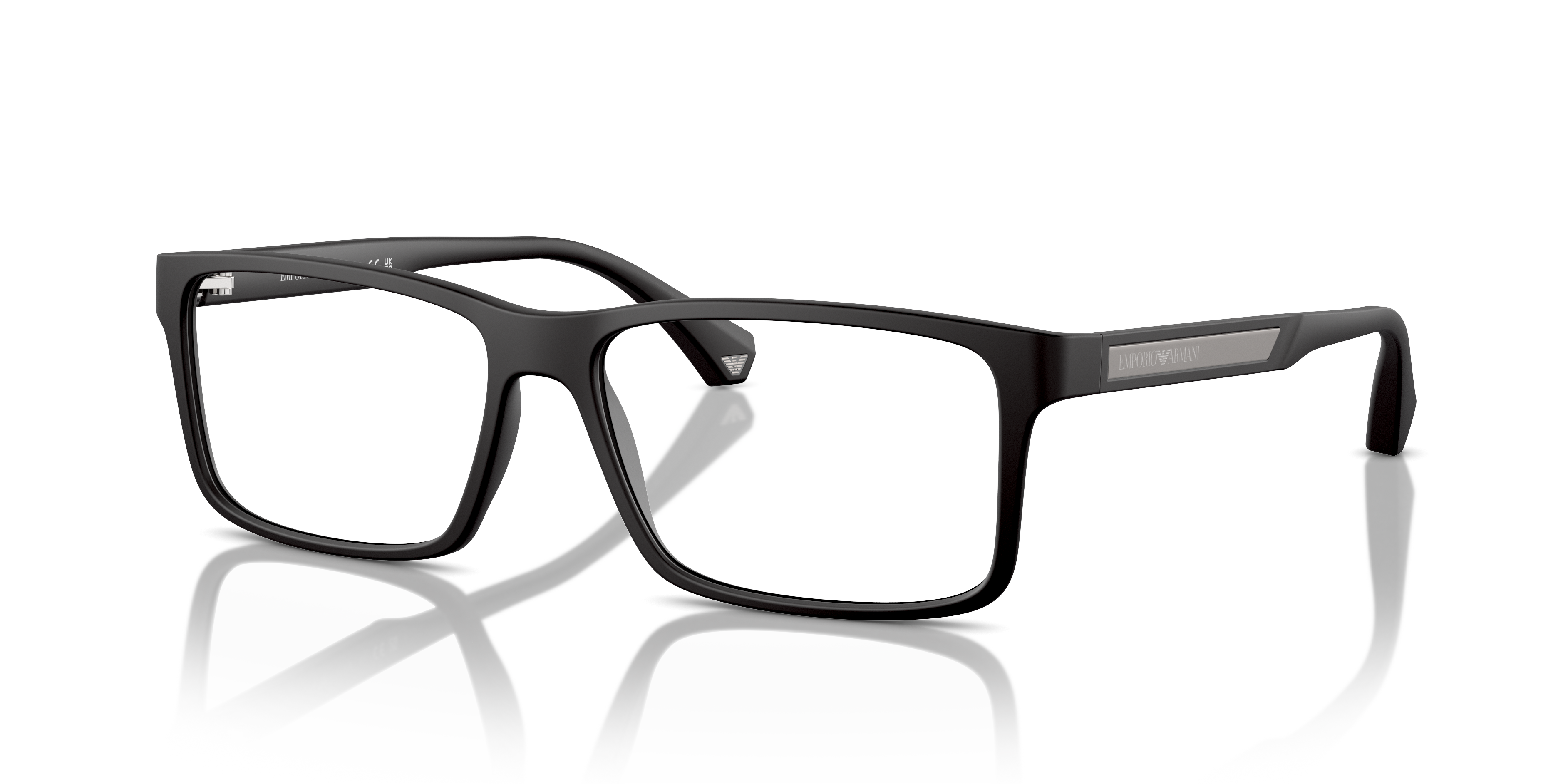Glasses Direct ™ -EA3038 - Rectangle Rubber Black Frame Glasses For Men