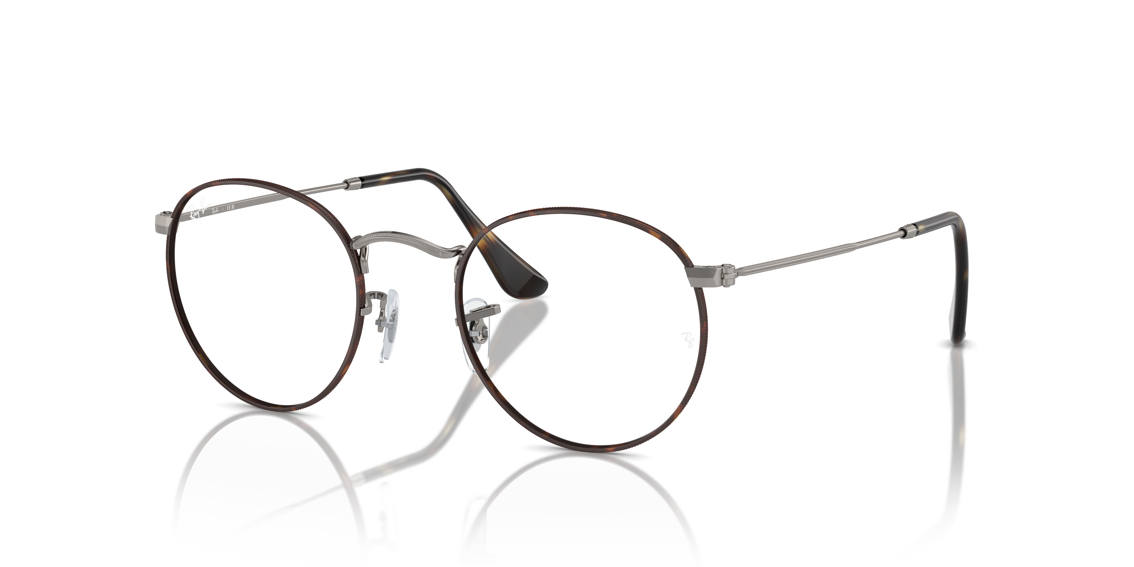 Glasses Direct ™ -RB3447V - Round Havana On Gunmetal Frame Eyeglasses