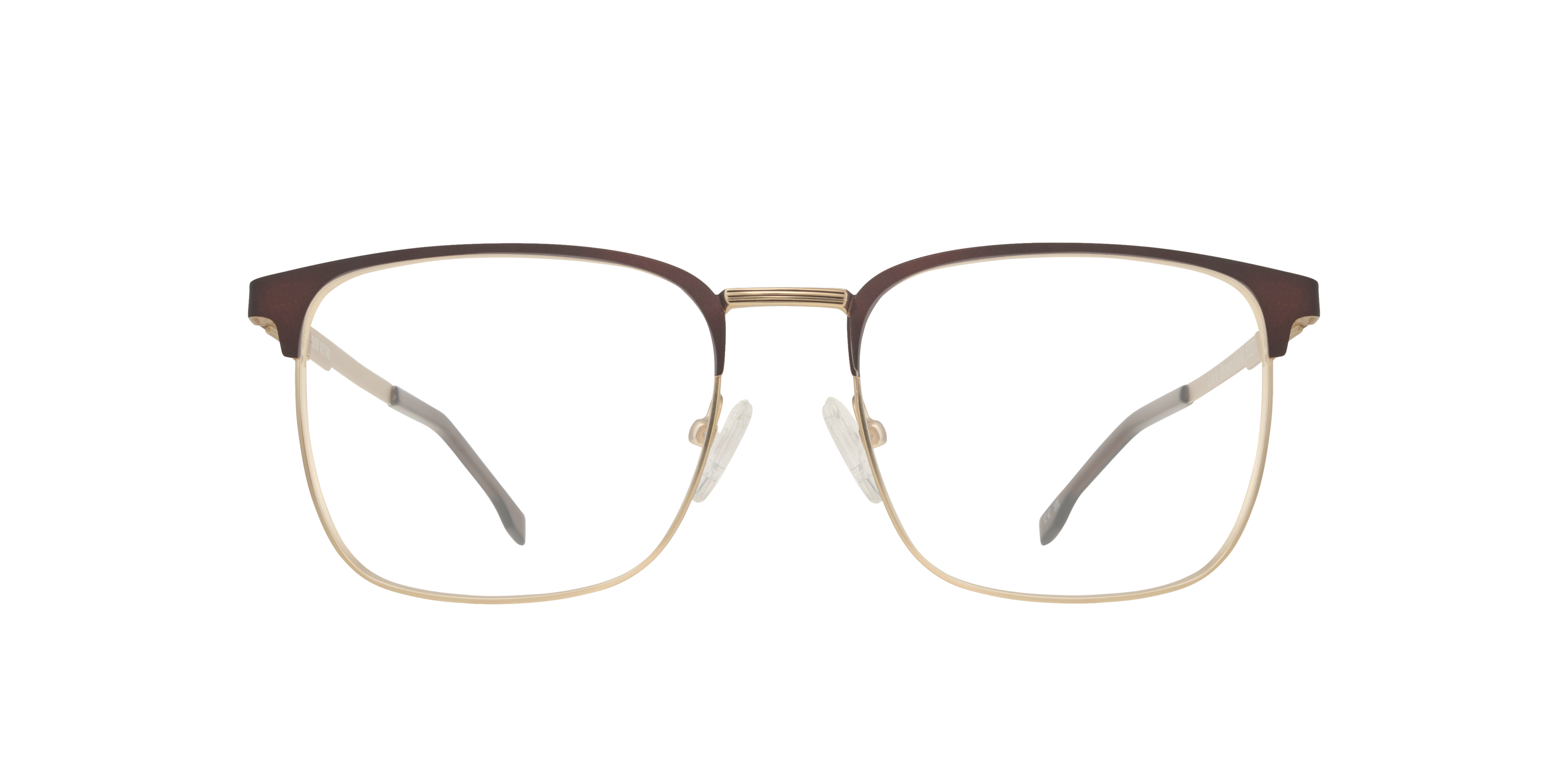 Glasses Direct ™ -Lock Square Brown & Gold Glasses for Men