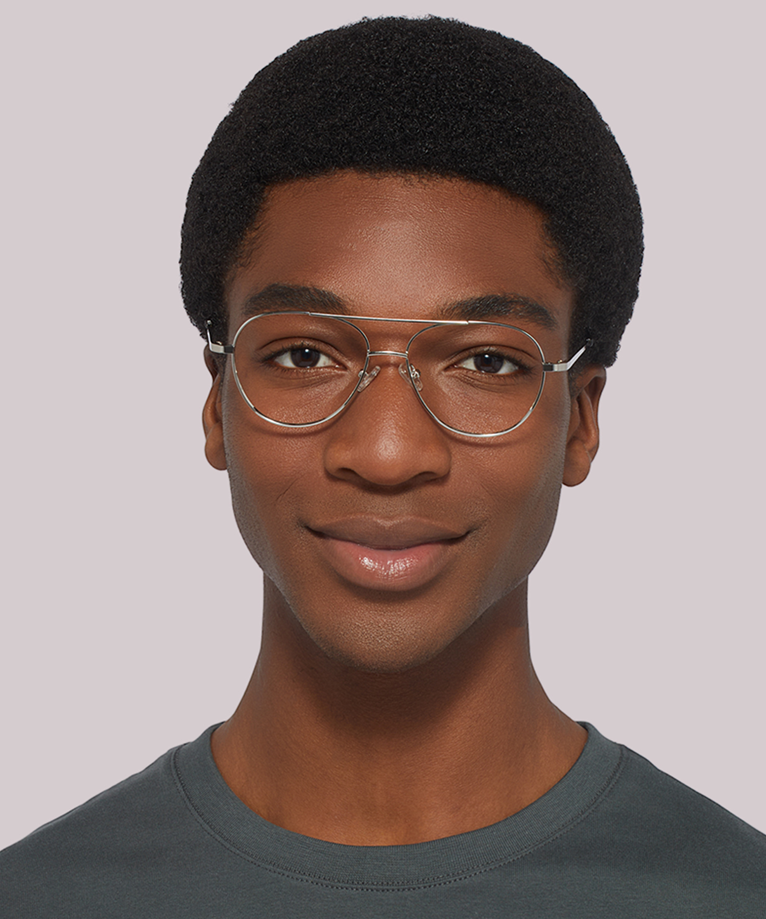 Glasses Direct ™ -Gabriel Pilot Silver Full Rim Eyeglasses
