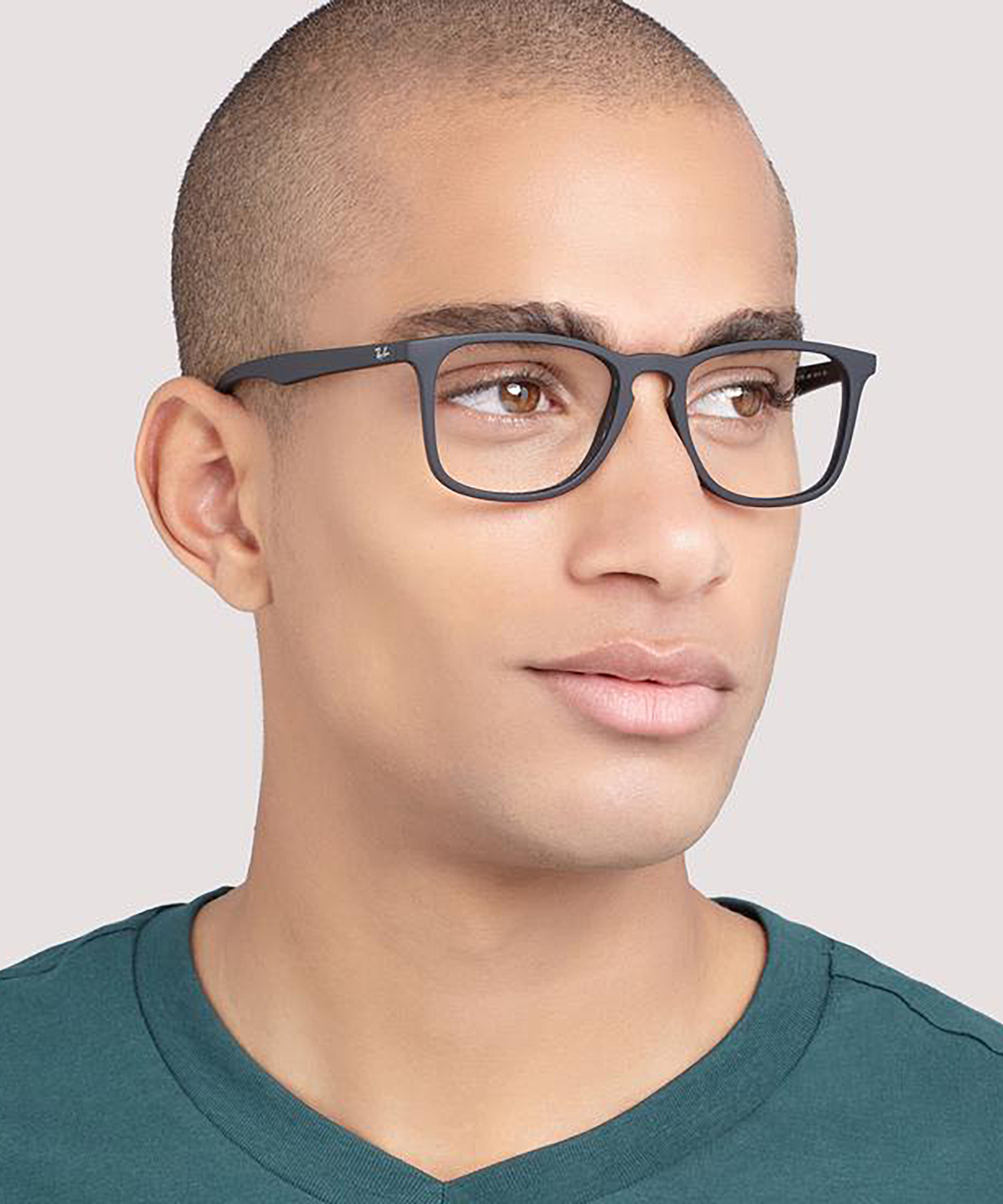 Glasses Direct ™ -RB7074 - Square Rubber Black Frame Eyeglasses