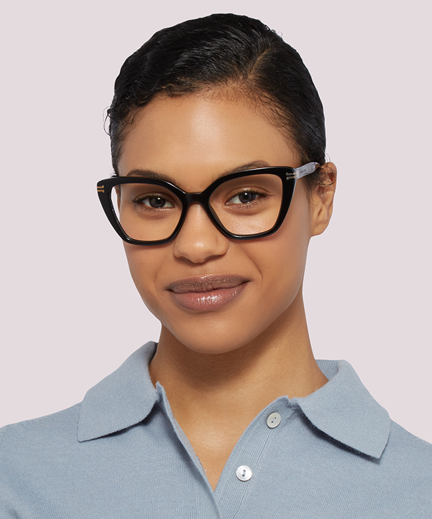 Glasses Direct ™ -MJ 1071 - Rectangle Black Frame Glasses For Women