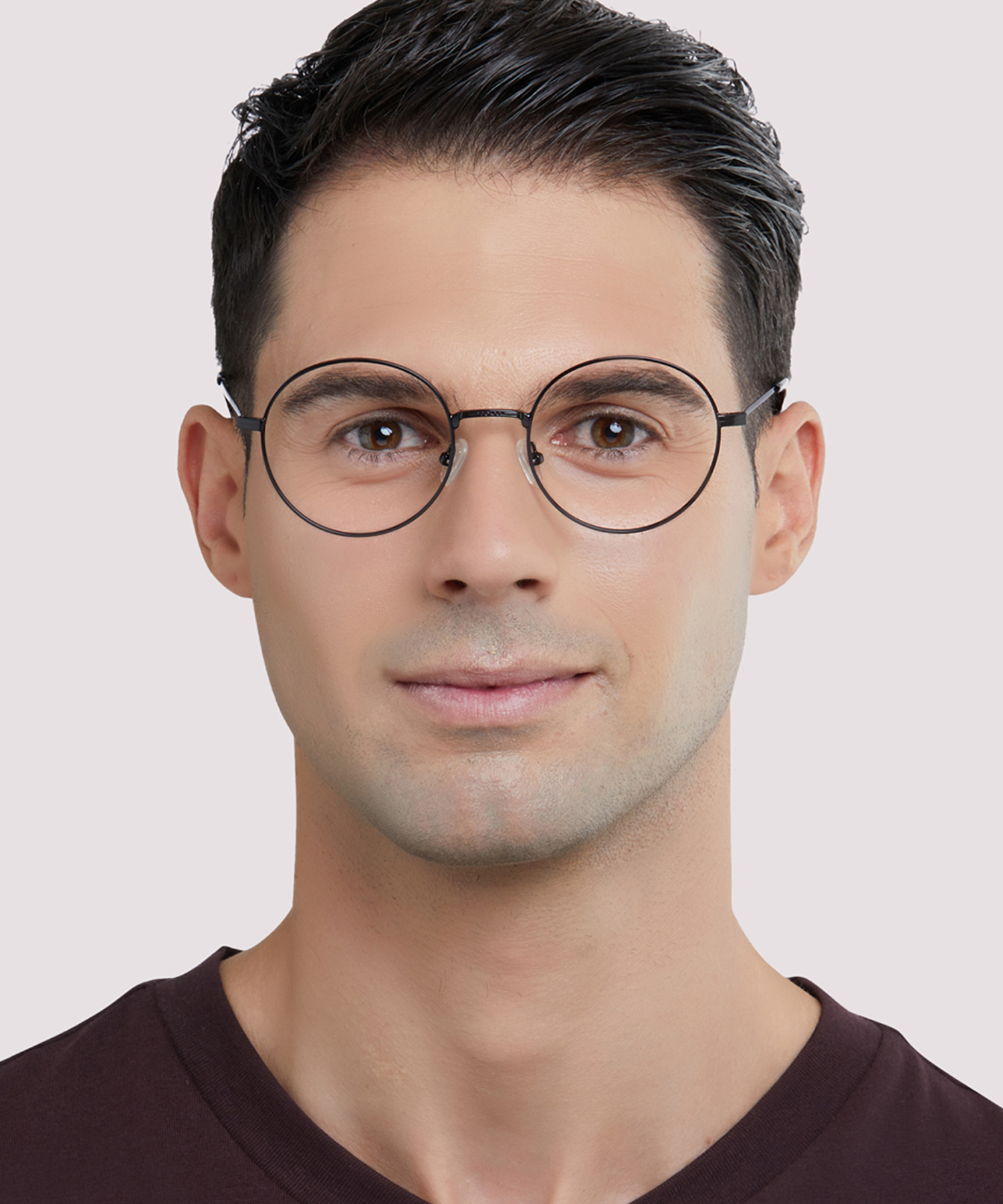 Glasses Direct ™ -Everly Round Shiny Black Full Rim Eyeglasses