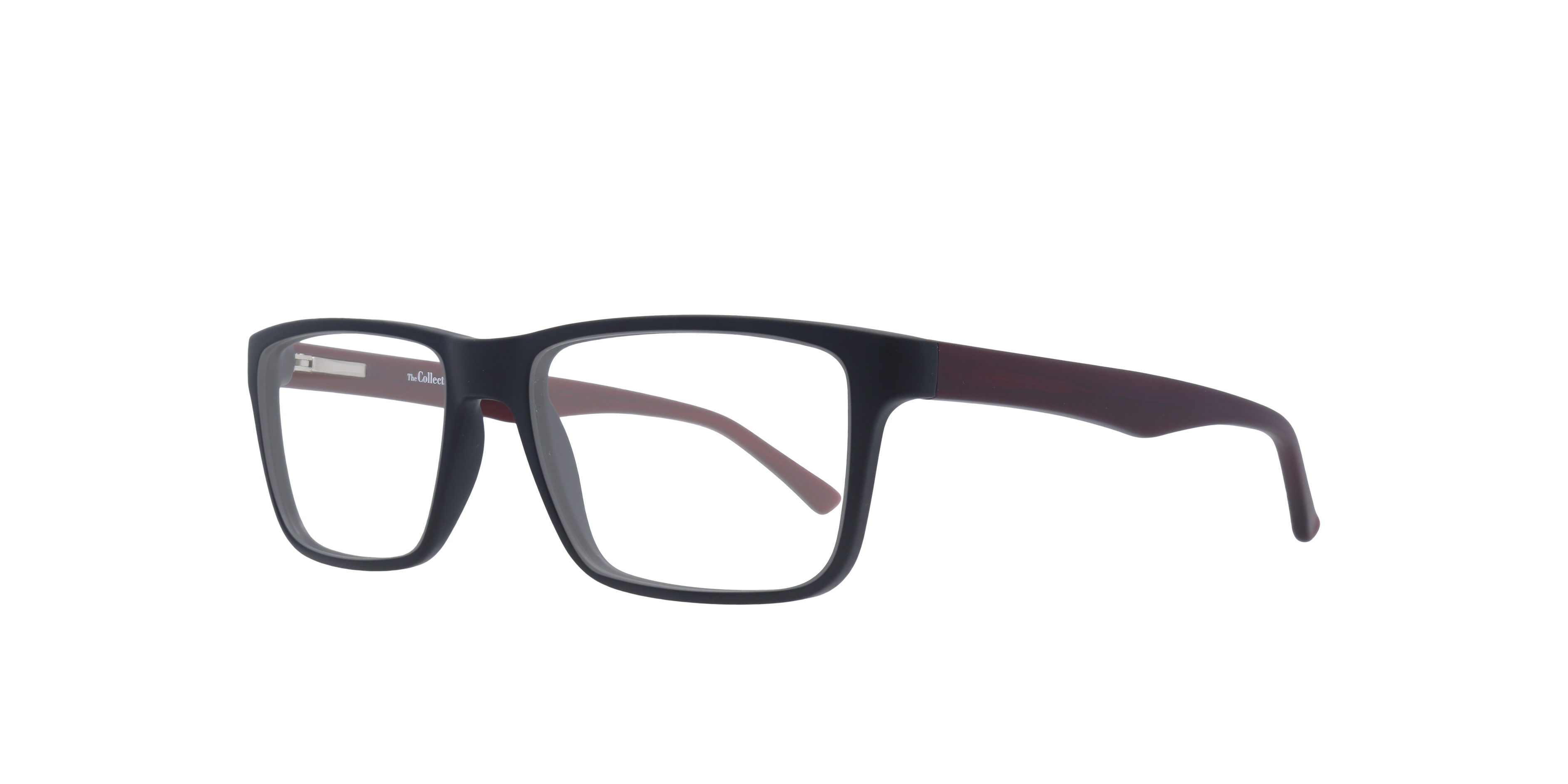Glasses Direct ™ -Henry Rectangle Matte Black & Red Glasses for Men
