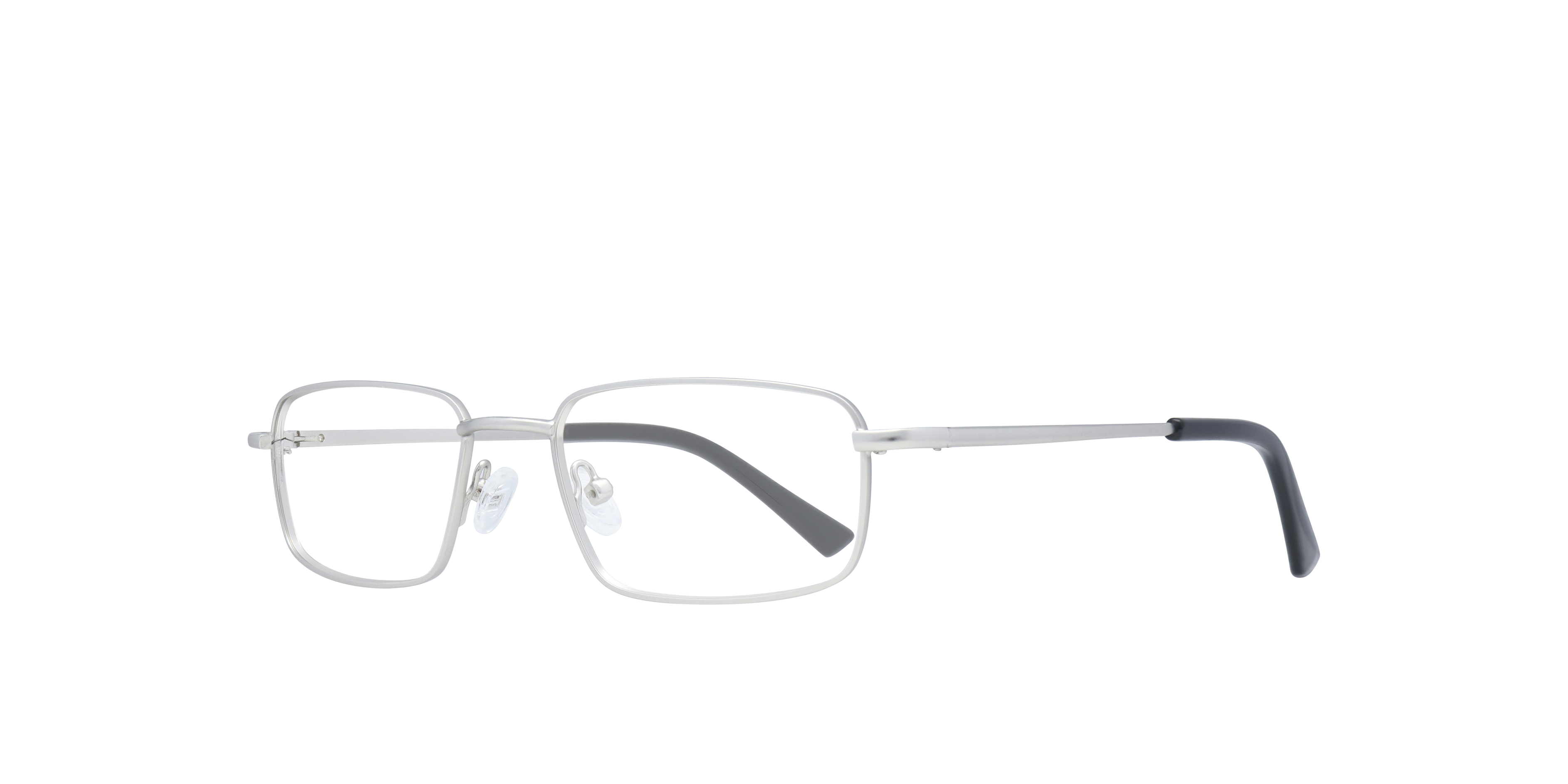 Glasses Direct ™ -Ellis Rectangle Matte Silver Full Rim Eyeglasses