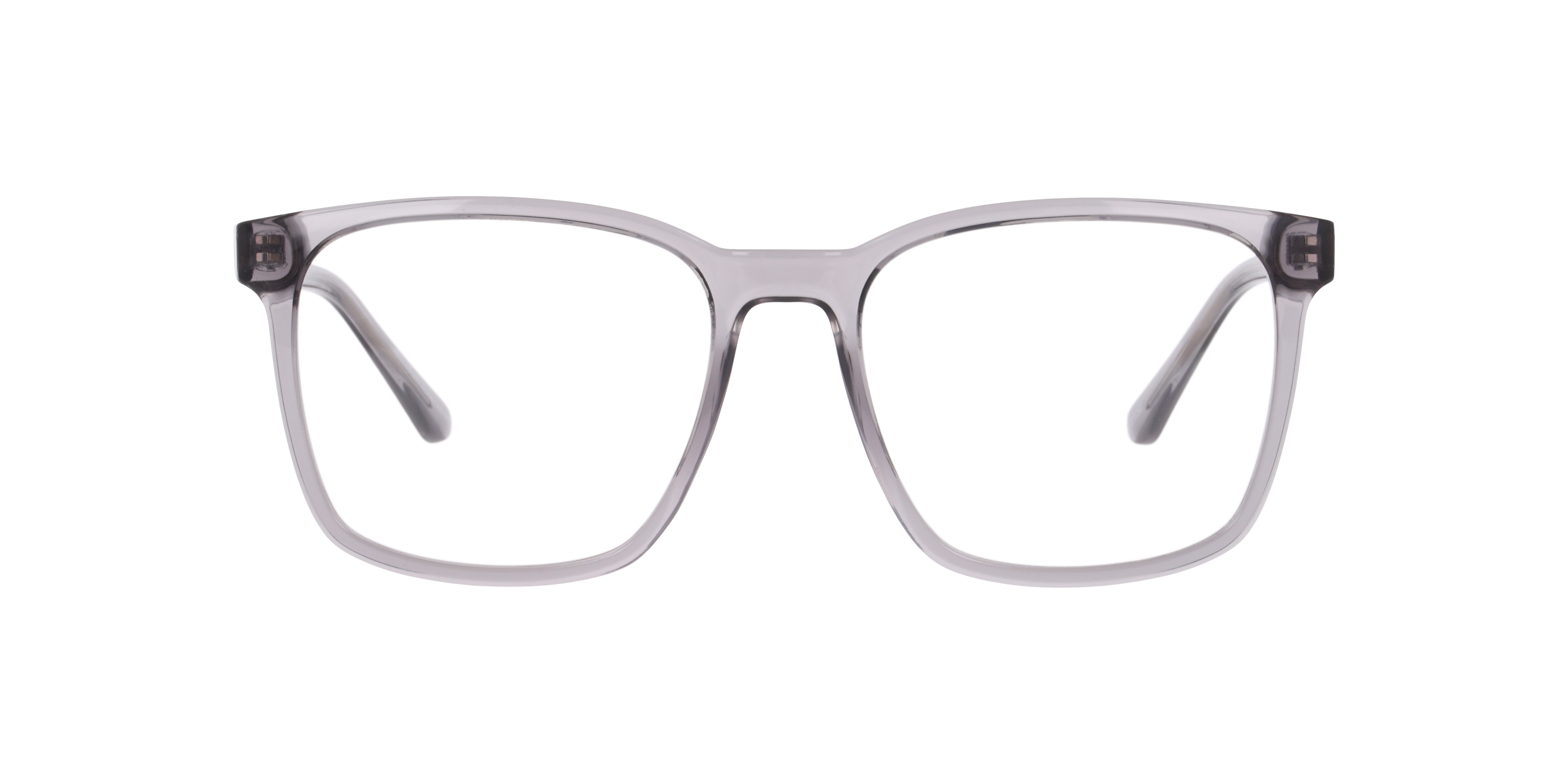 Glasses Direct ™ -Nathan Square Transparent Grey Glasses for Men